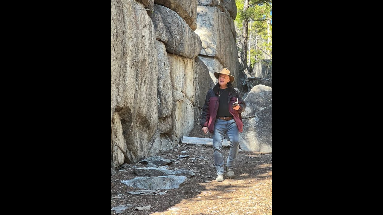 Dr Sam and Julie Ryder at the Sage Wall in the Montana Megaliths, USA ...
