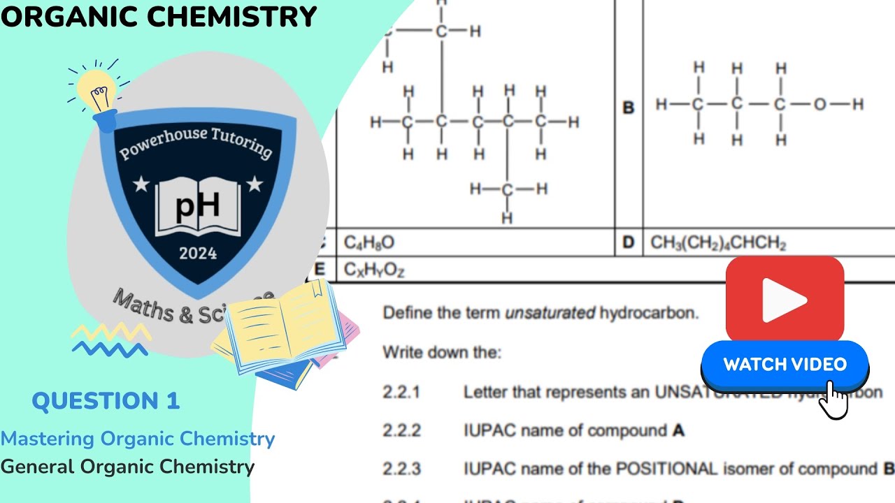 GRADE 12 | CHEMISTRY | ORGANIC CHEMISTRY | PAST EXAM QUESTION ...