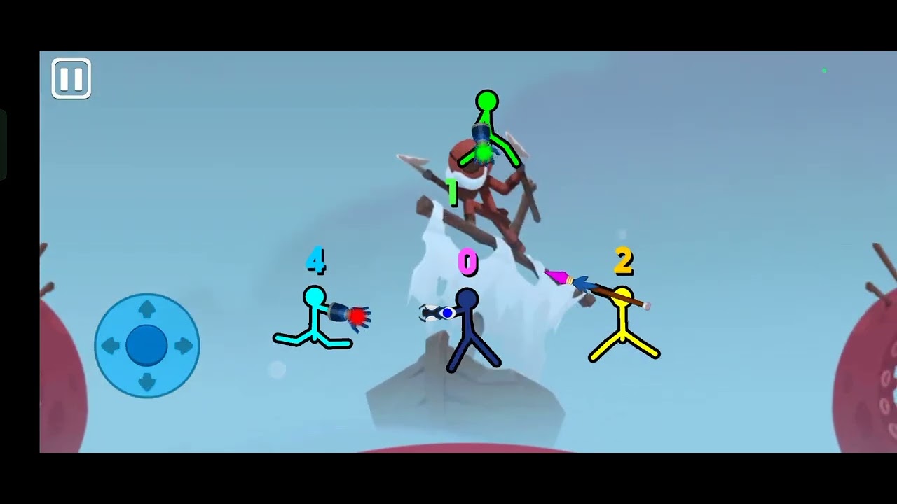 4 men fight in stickman - YouTube