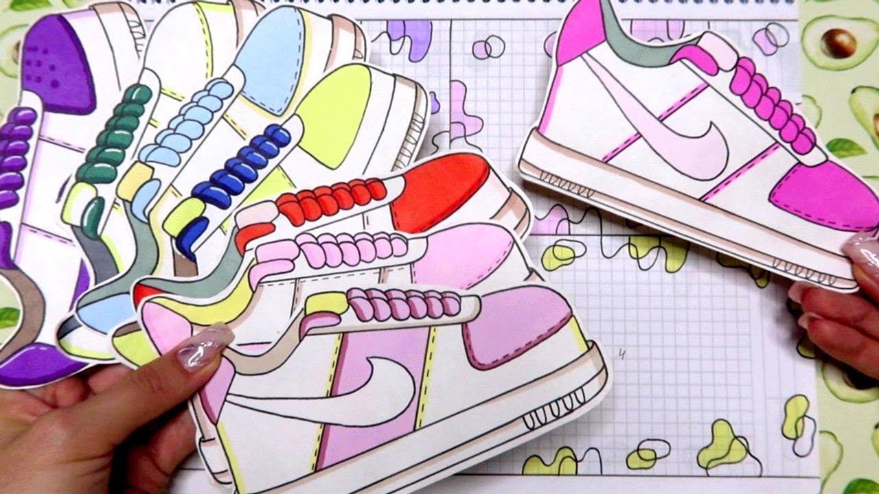 NIKE SNEAKERS 💜 Paper DİY 💜 Asmr 나이키 스니커즈 - YouTube