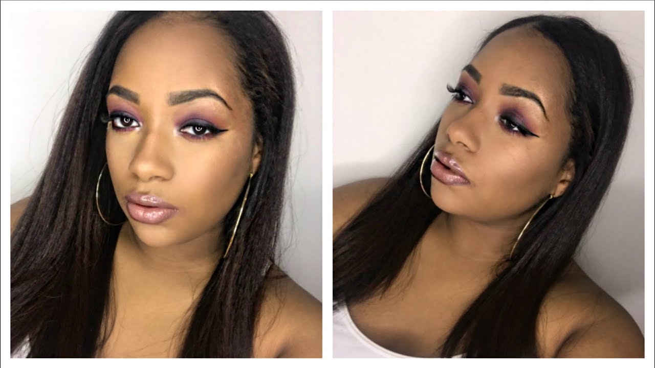 Husband Does My Voiceover: Purple Bombshell Makeup Tutorial - YouTube