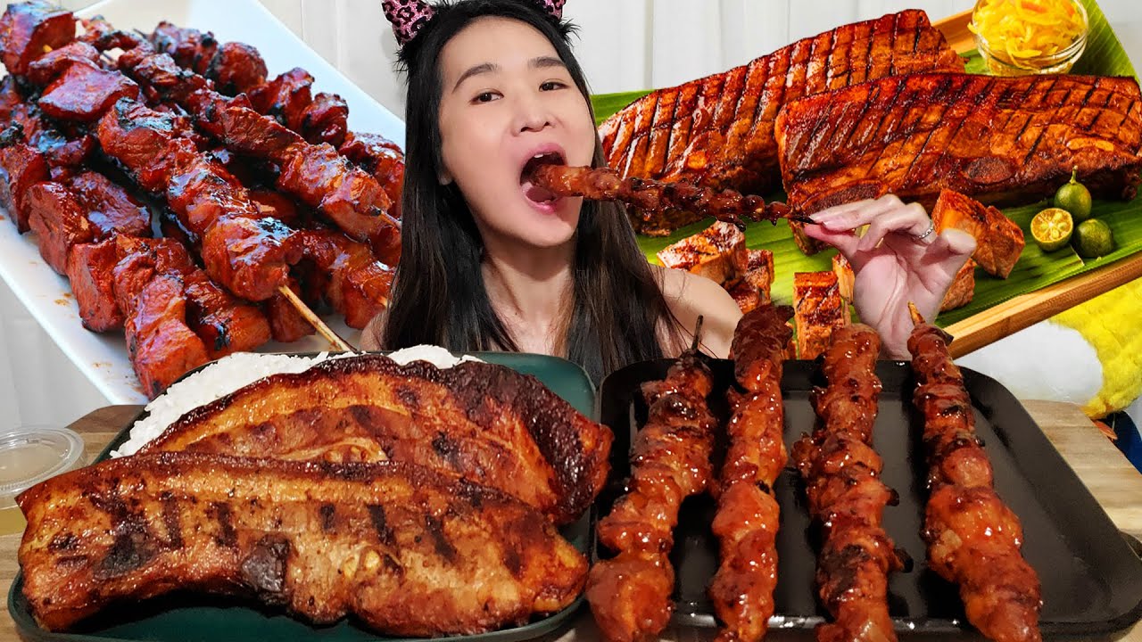 Filipino Barbecue! Grilled Pork Liempo & BBQ Pork Skewers - Pinoy ...