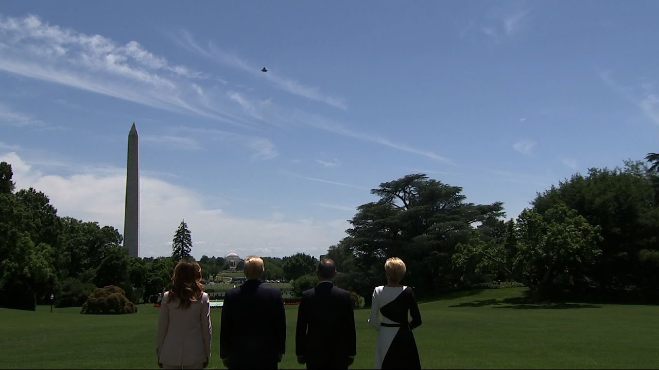 White House highlights F-35s to Poland in flyover - YouTube