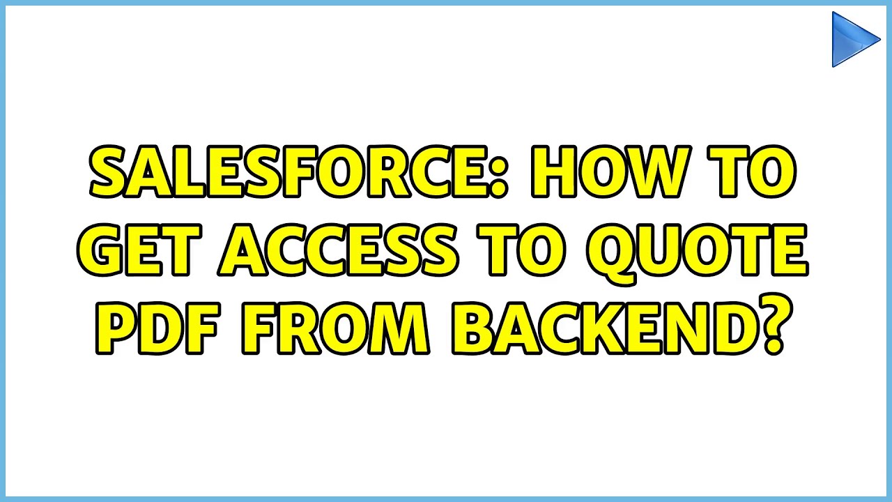 Salesforce: How to get access to Quote PDF from backend? - YouTube