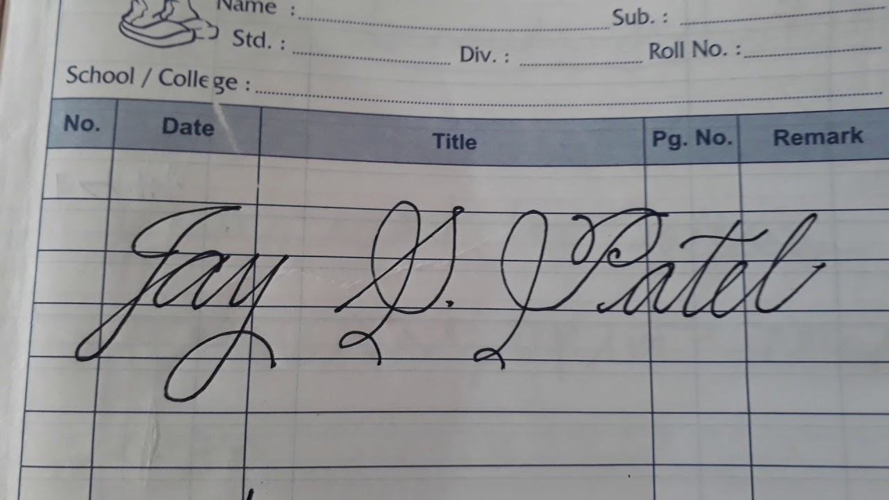 Cursive Writing improved by Jay Patel (5th) - YouTube