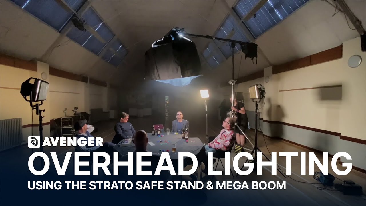 Overhead film lighting with the Avenger Strato Safe and Manfrotto Mega ...