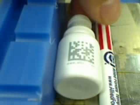 Laser Etching 2d barcode plus text - YouTube