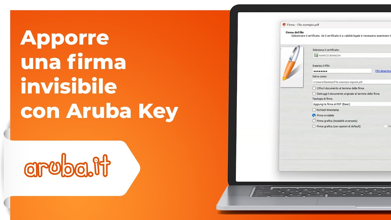 Apporre una firma invisibile con Aruba Key - YouTube
