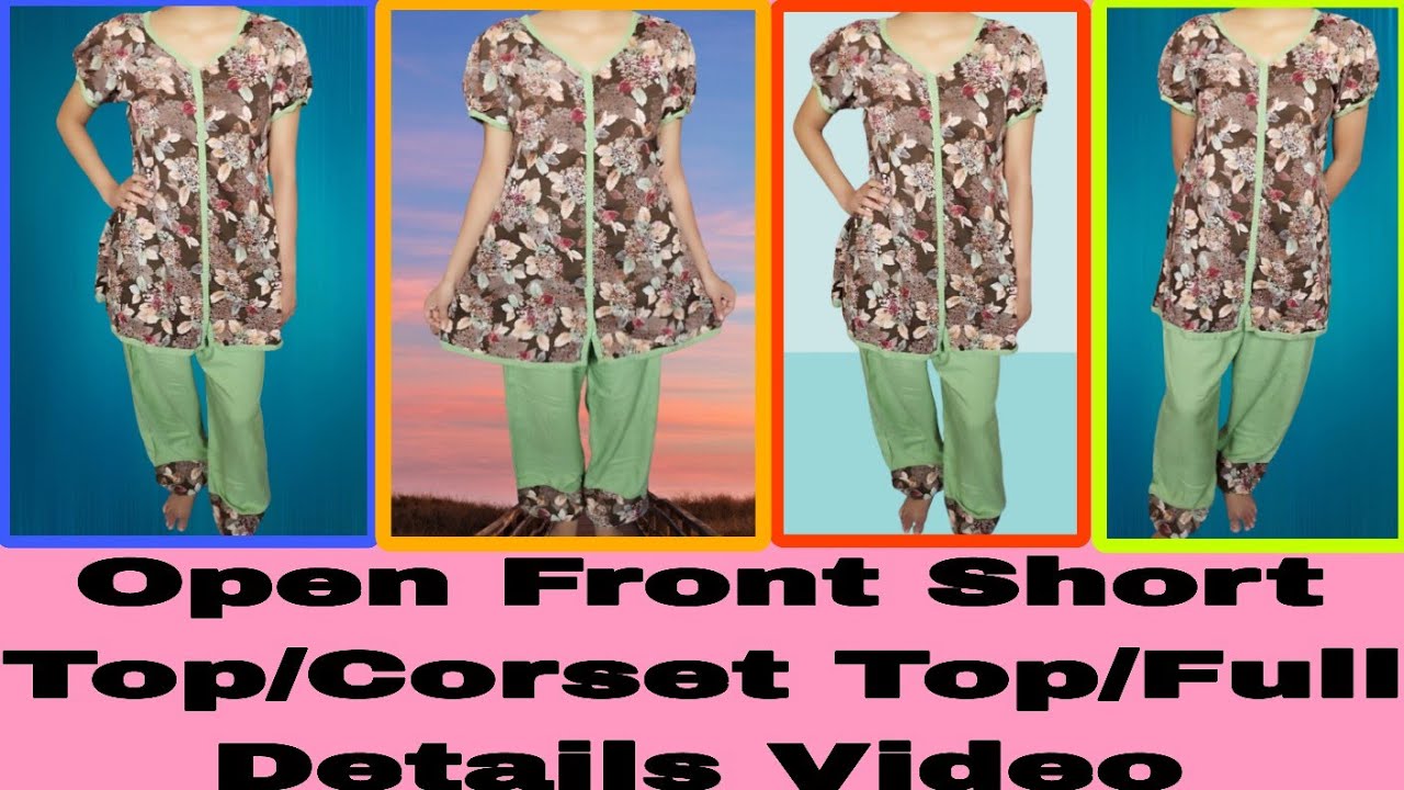 Open Front Short Top Cutting And Stitching/How To Make Open Front Top ...