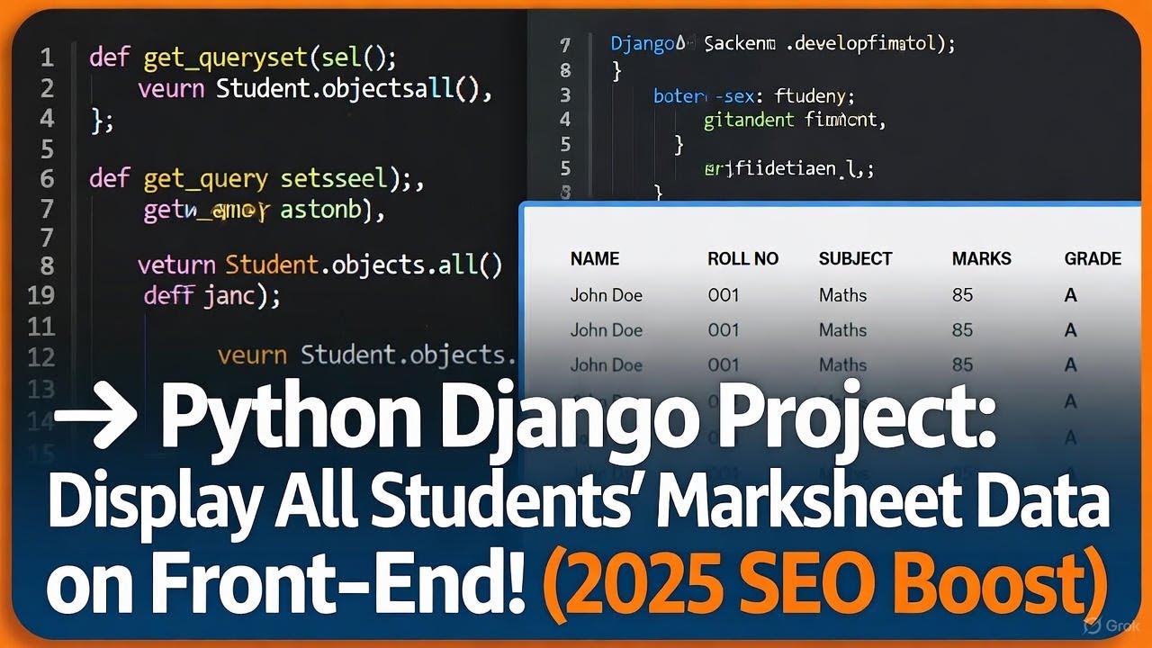 "🔥 Python Django Project: Display All Students' Marksheet Data on Front ...
