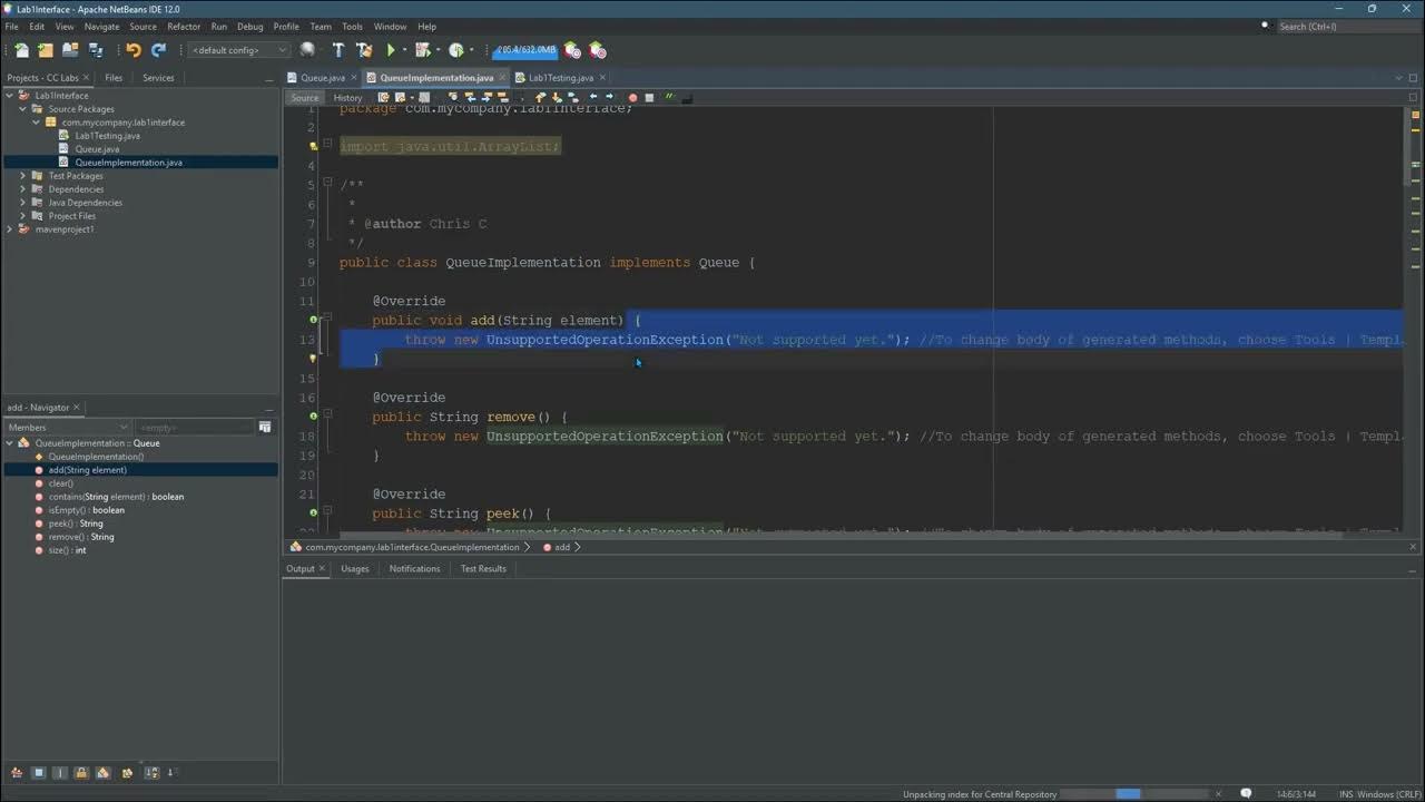 CS162 Queue Interface Lab part 1 - YouTube