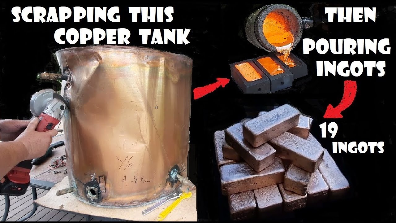 Copper tank scrapping melting into ingots 19kg #copper #meltingcopper ...