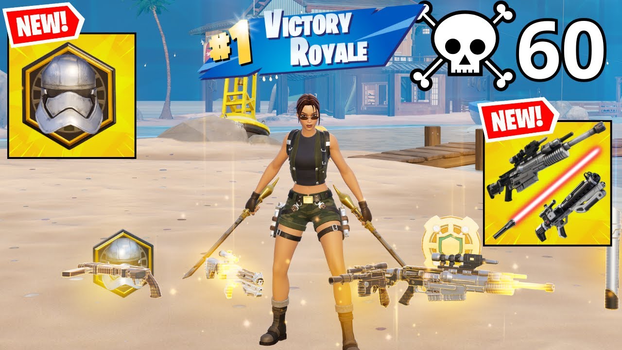 60 Elimination LARA CROFT Solo vs Squad Zero Build Gameplay WINS ...