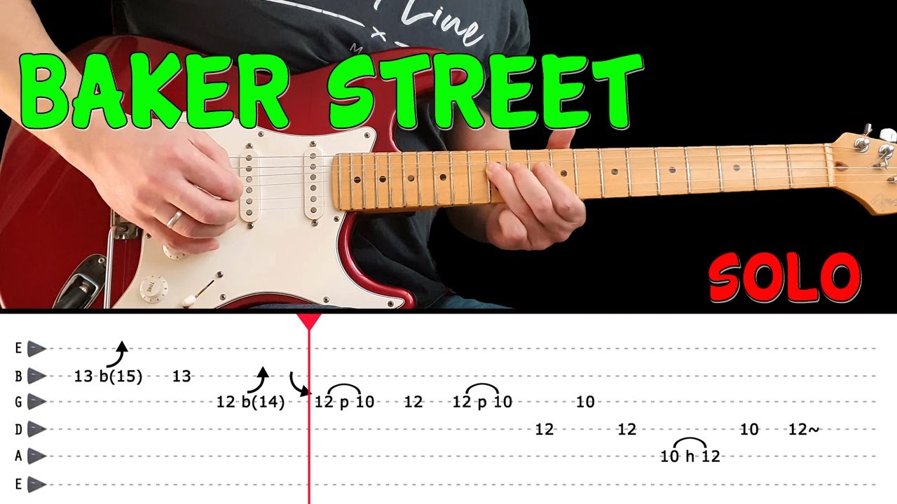 BAKER STREET - Guitar solo lesson with tabs (fast & slow) - Gerry ...