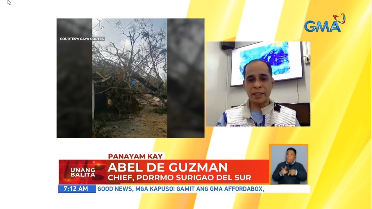 Panayam kay Abel de Guzman, Chief, PDRRMO Surigao del Sur | UB - YouTube
