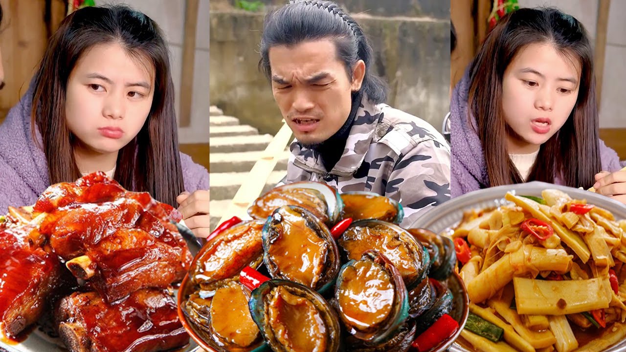 Bamboo Shoot Abalone | Challenge | Village Mukbang 2022 | Chinese Food ...
