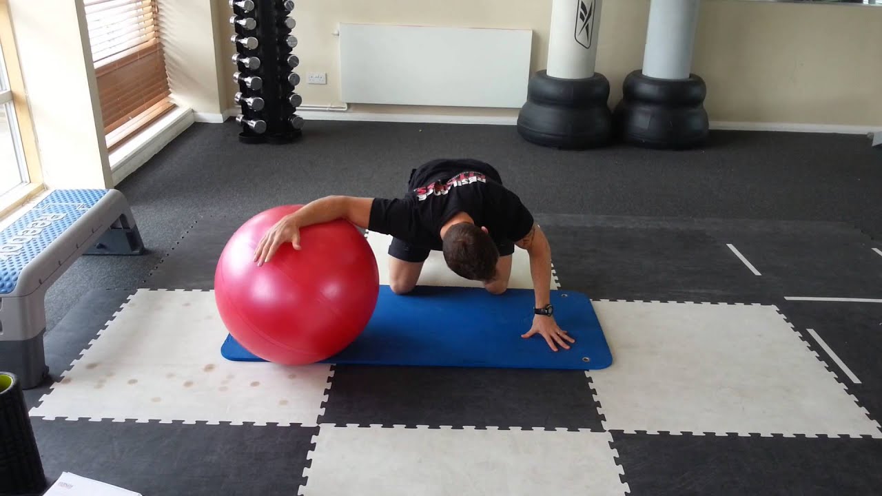 Swiss Ball Pec Stretch - YouTube