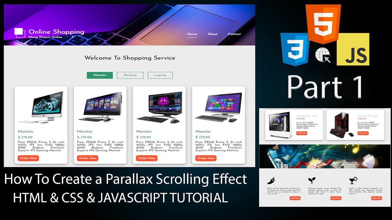 How To Create A Parallax Scrolling Effect Website Html Css 7733