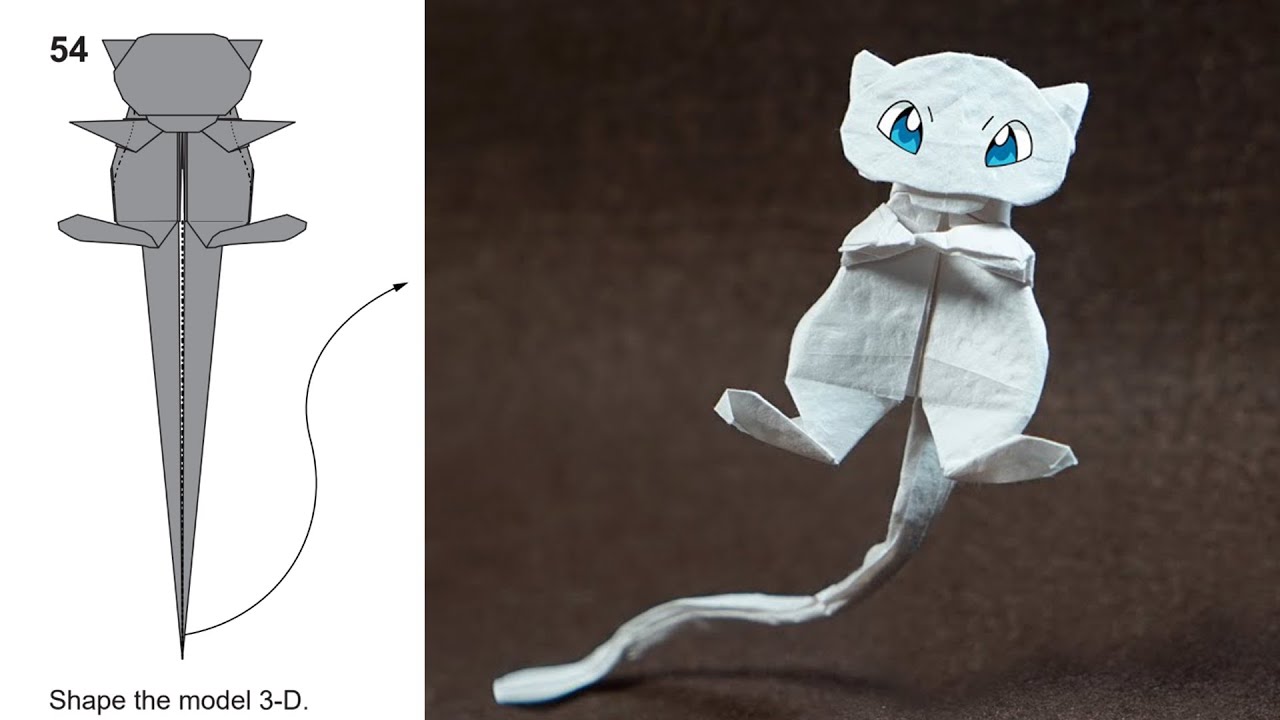 Easy Origami MEW Pokémon! 🔥 Perfect for Beginners (with Diagrams ...