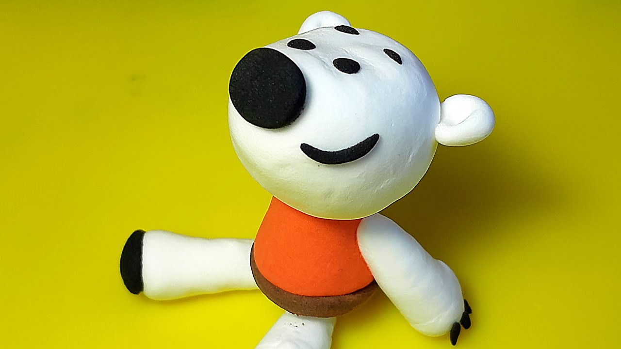 Тучка из пластилина. Мимимишки из пластилина. Plasticine bear DIY clay ...