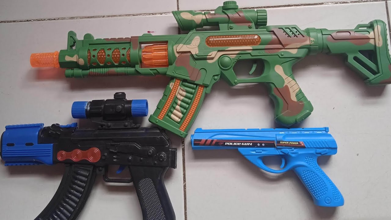 HUNTING FOUND TOY GUNS , POL1CE GUN, M3, SENJATA LAMPU - YouTube