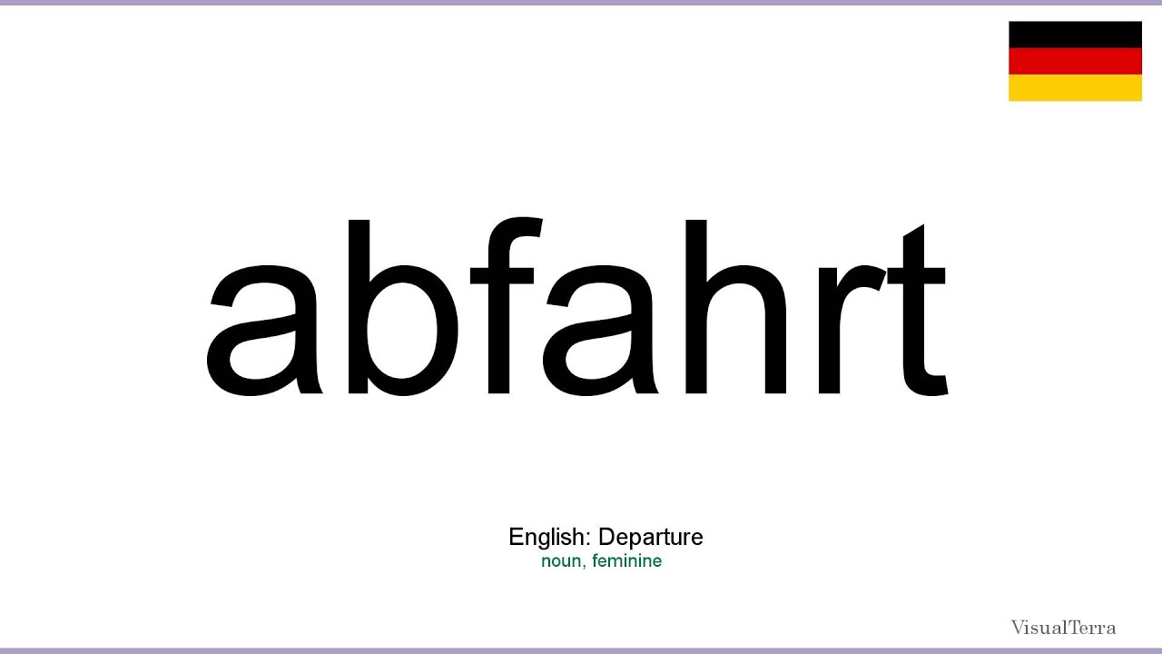 How to pronounce: Abfahrt (German) - YouTube
