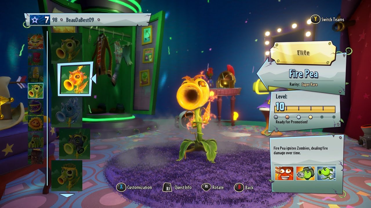 FIRE PEA Gameplay Plants vs Zombies GW2 - YouTube