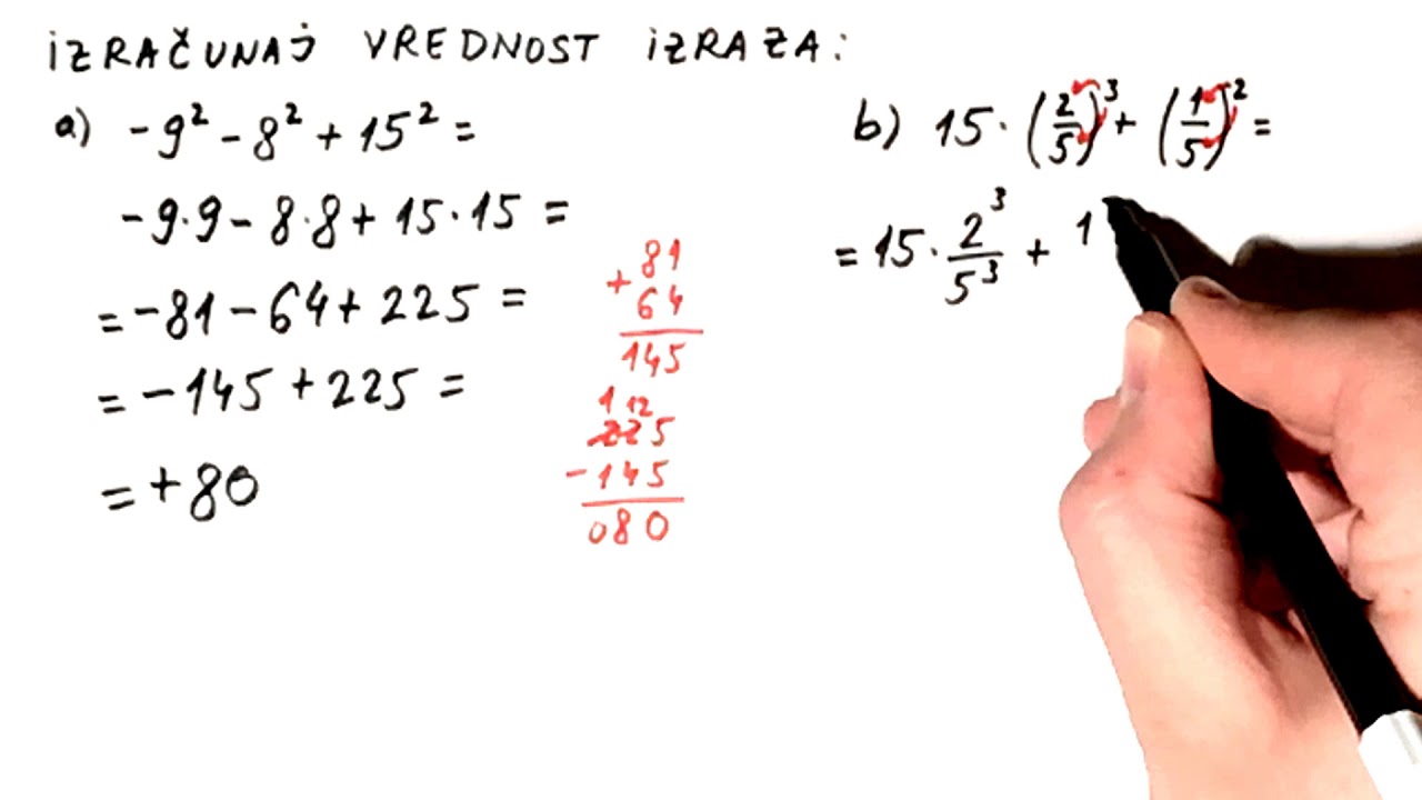 Stepenovanje. Izrazi sa stepenovanjem. Primeri - YouTube