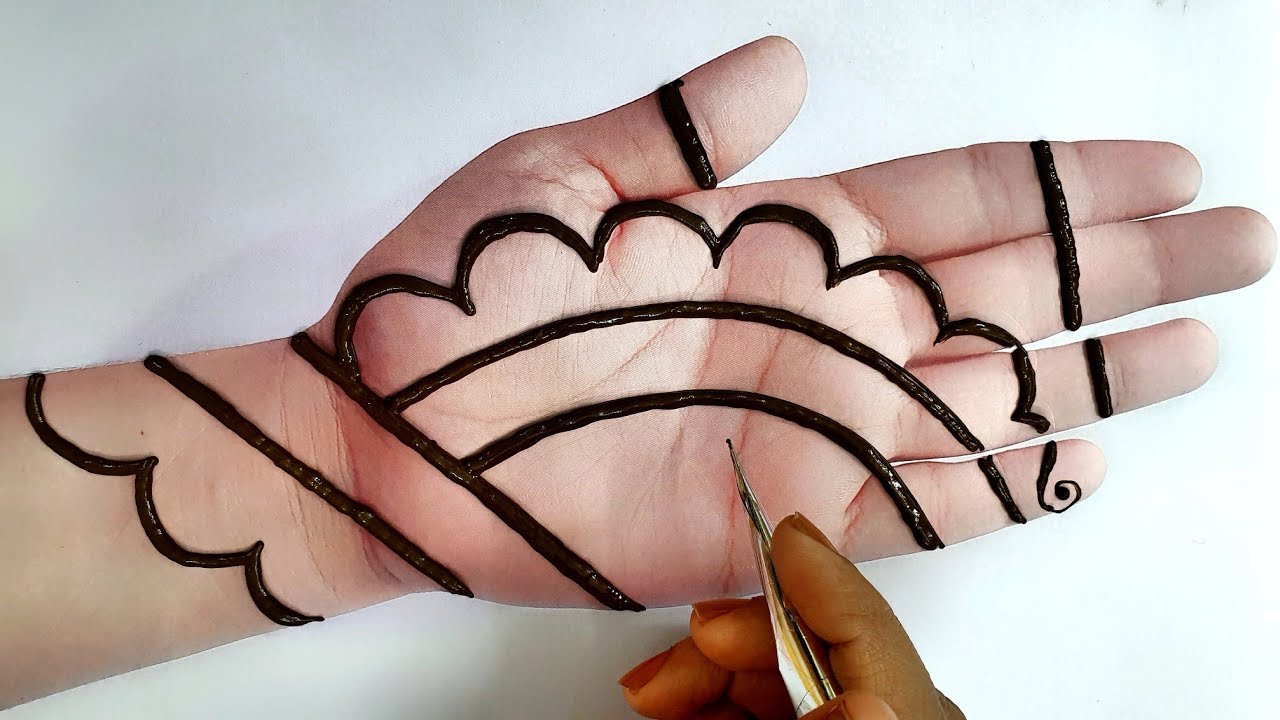 Easy Trick Hand Mehndi with lines | Mehndi for Beginners | Mehndi ...