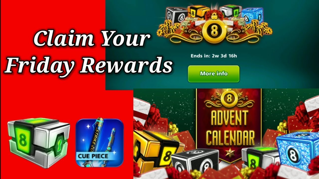 Get Free Friday Rewards In 8 Ball Pool || 8 Ball Pool Free Rewards ...