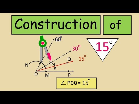 How to construct Angle 15° with the help of Compass - YouTube