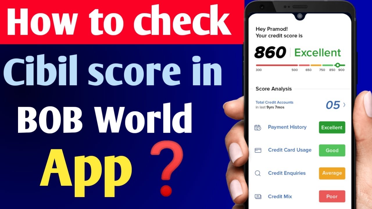how to Check Cibil Score in BOB World app | Credit score online - YouTube