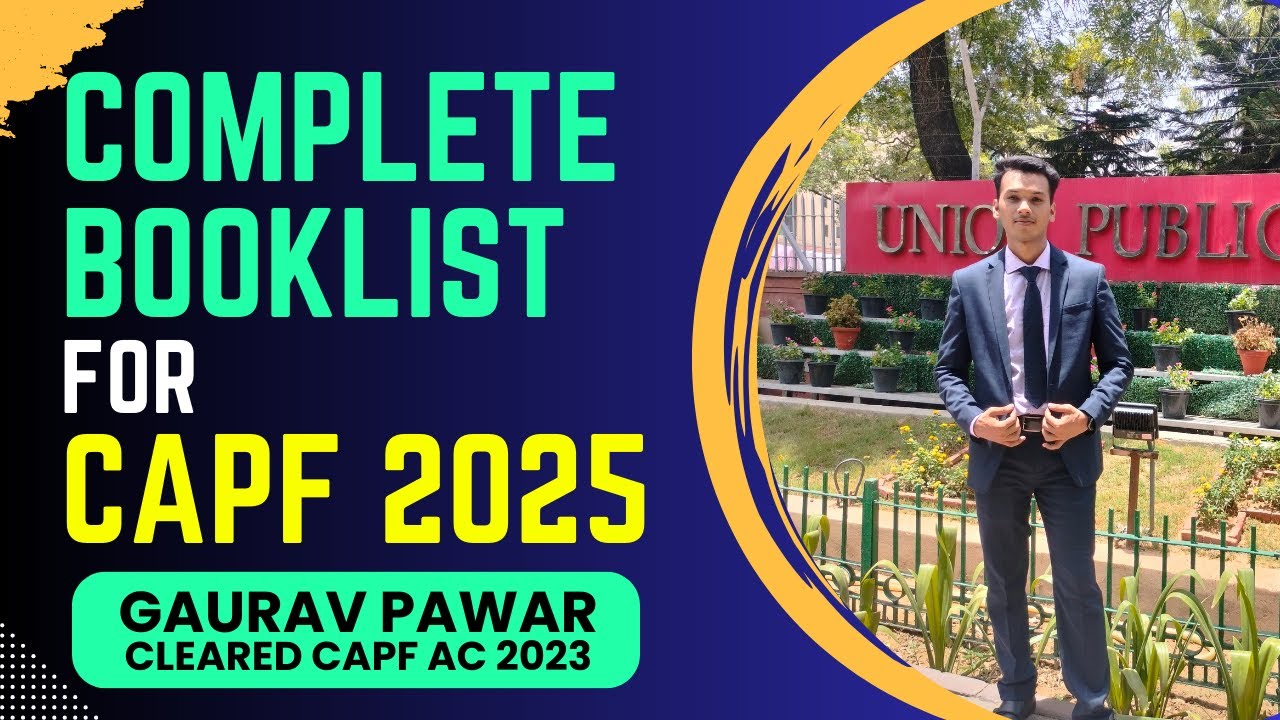 COMPLETE BOOKLIST FOR CAPF AC 2025 | PAPER-1 | GAURAV PAWAR - YouTube