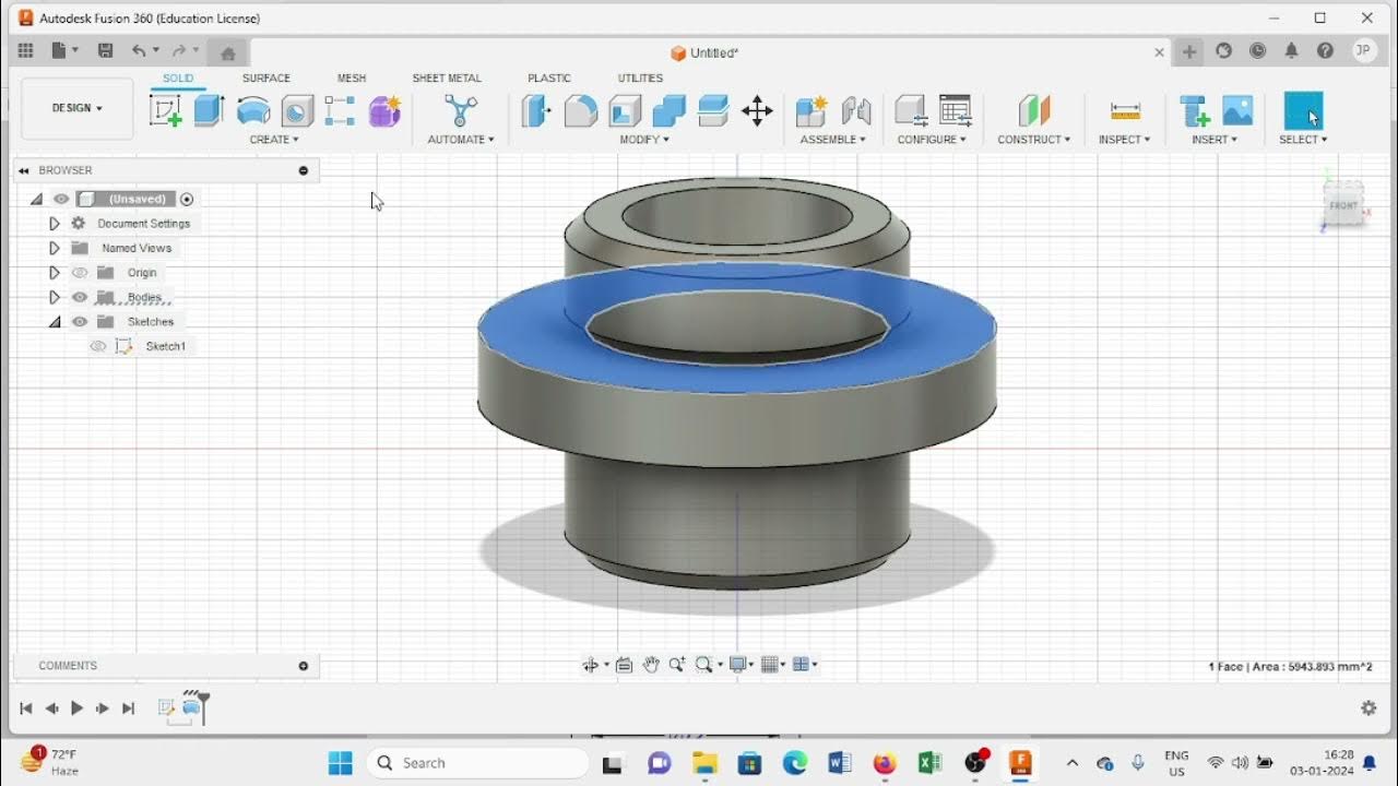 Fusion 360: Practice Exercise 17 a (Revolve command and Pattern Command with an example) - YouTube