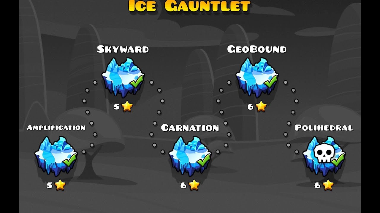 Geometry Dash Ice Gauntlet all levels 100% - YouTube