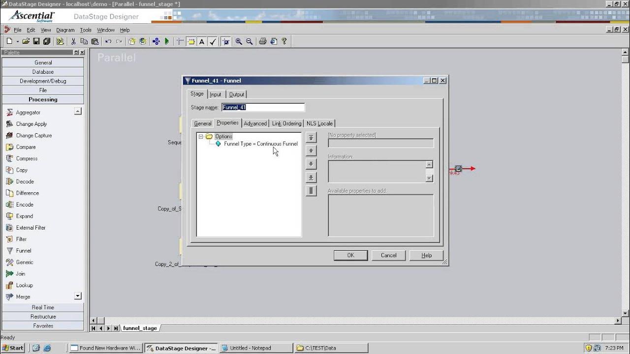 Simple Datastage Parallel Job Using Funnel Stage Youtube