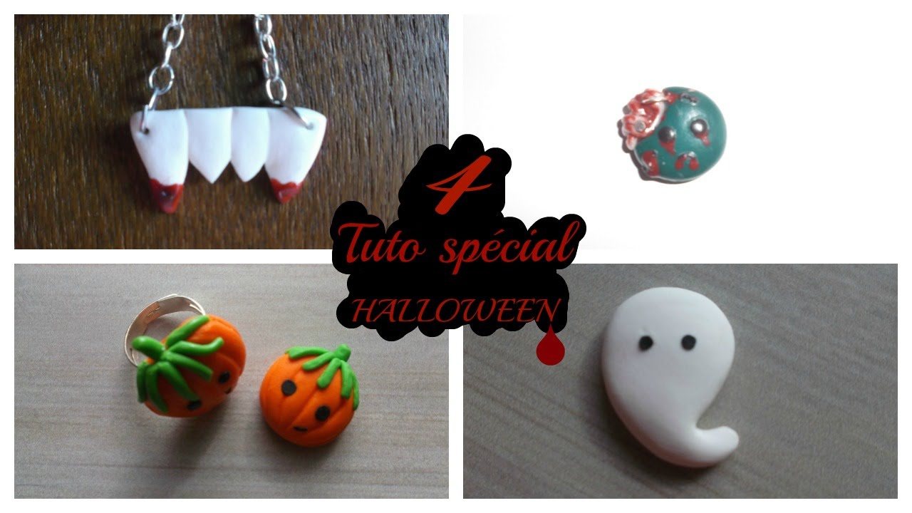 4 tuto fimo spécial HALLOWEEN (super simple) - YouTube