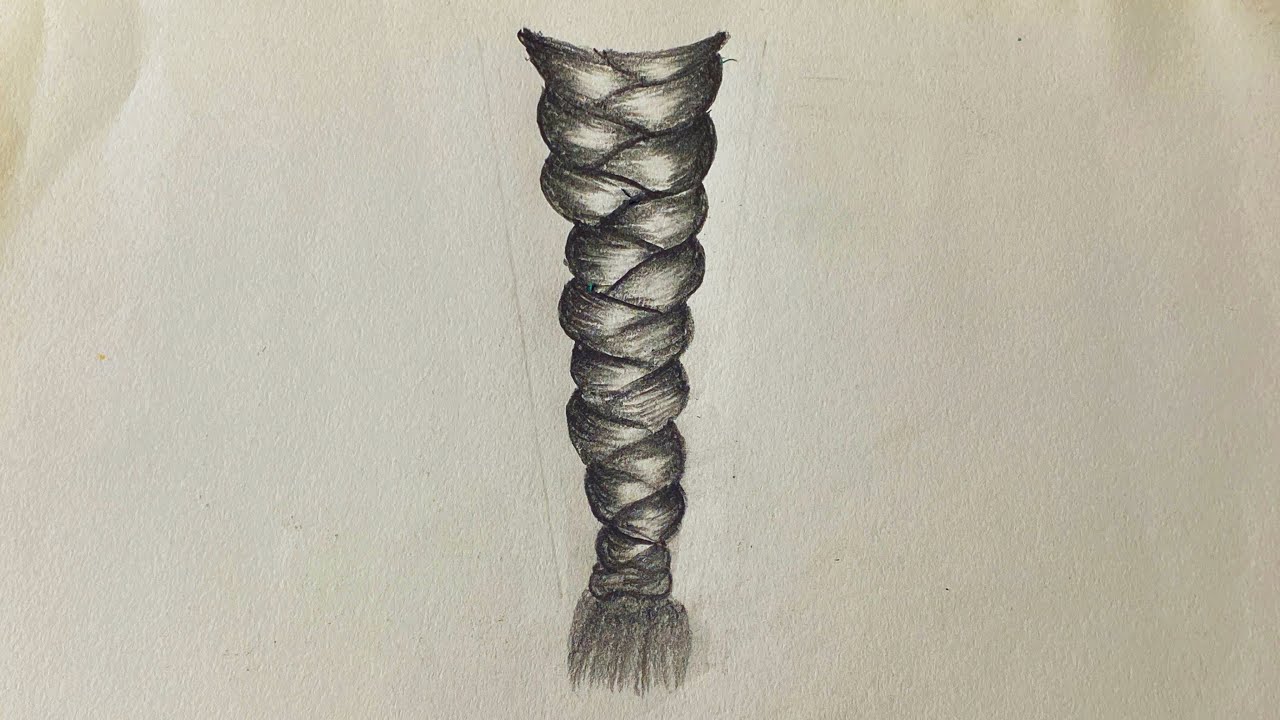 How to draw a braid for beginners (easy drawing) - YouTube