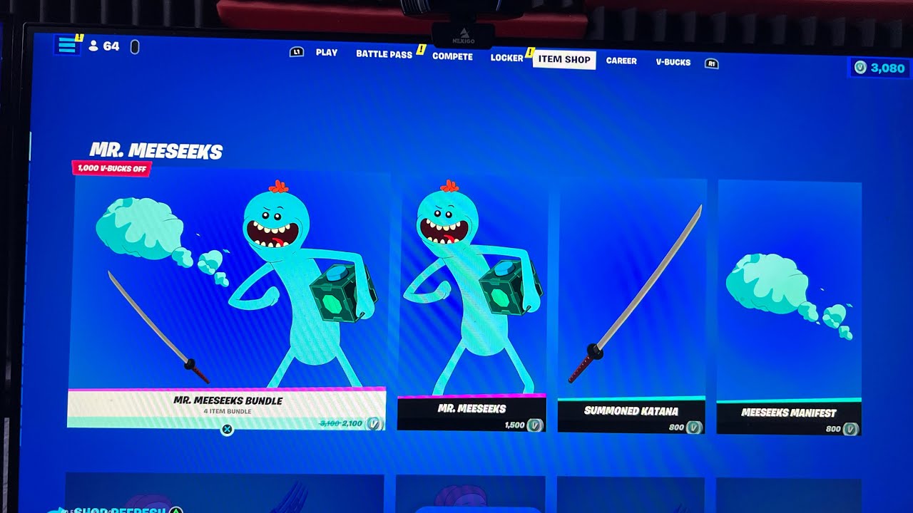 *NEW* “MR. MEESEEKS SKIN” Fortnite Item Shop Update - YouTube