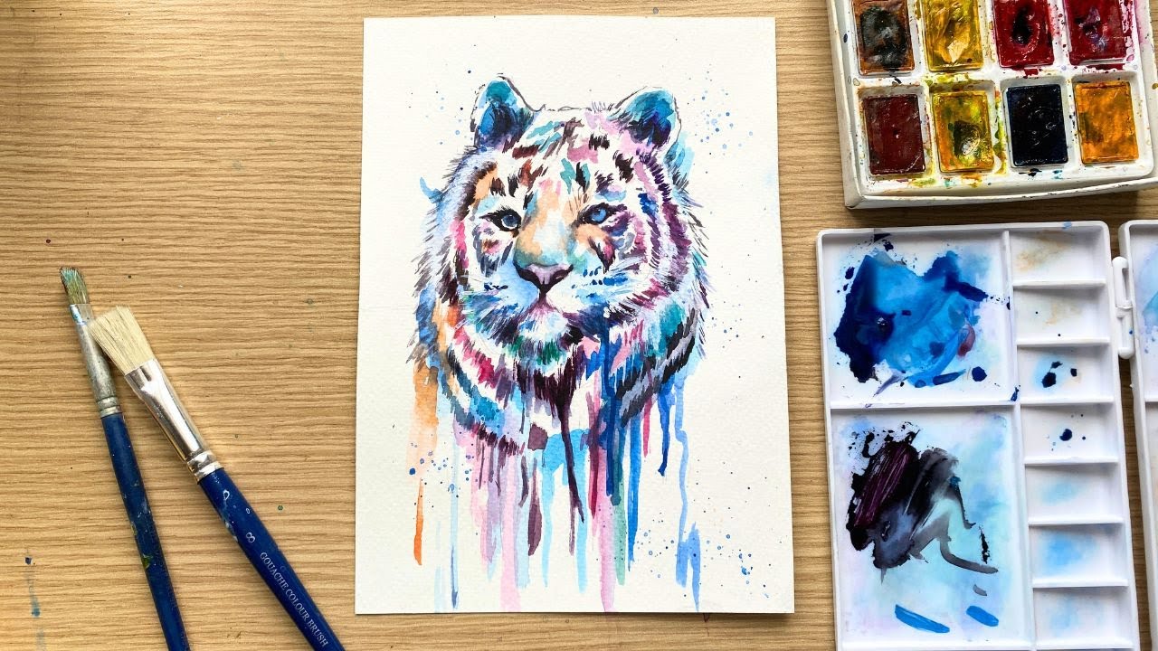How To Paint A Baby Tiger | Watercolor painting for beginners step by ...
