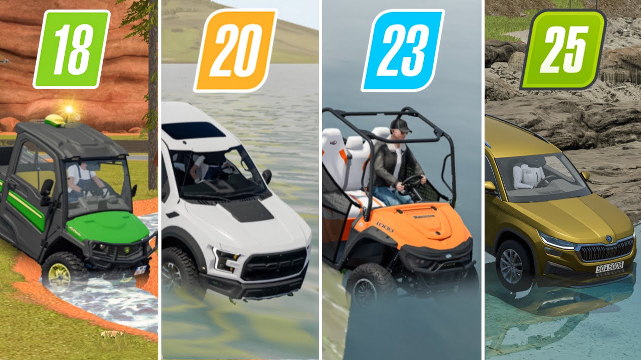 Fs18 vs Fs20 vs Fs23 vs Fs25 | Find Water For Cars | Timelapse | - YouTube
