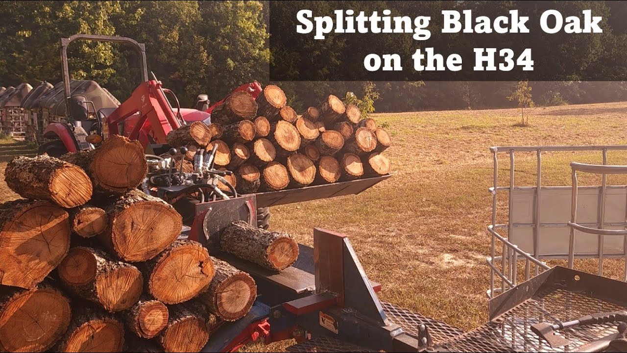 Splitting Black Oak on the Ramsplitter H34 - YouTube