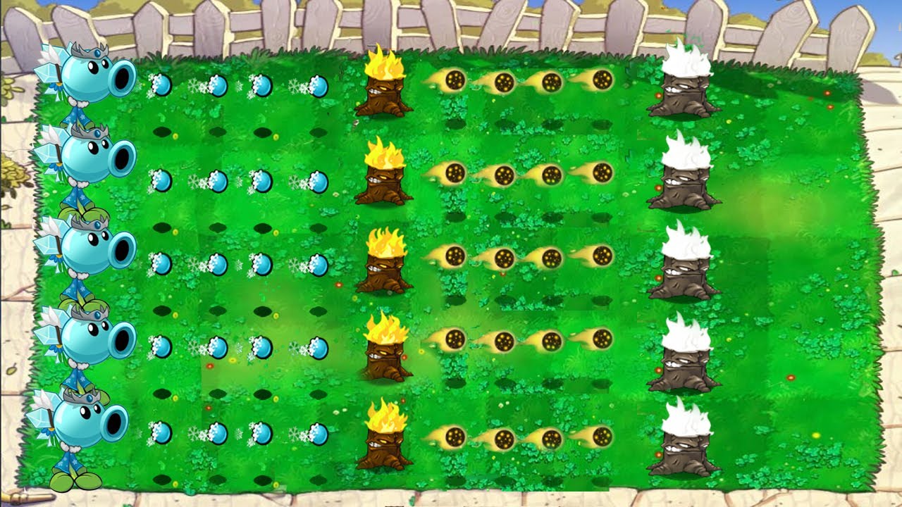 Plants vs Zombies Snow pea vs Imitater Torchwood - YouTube