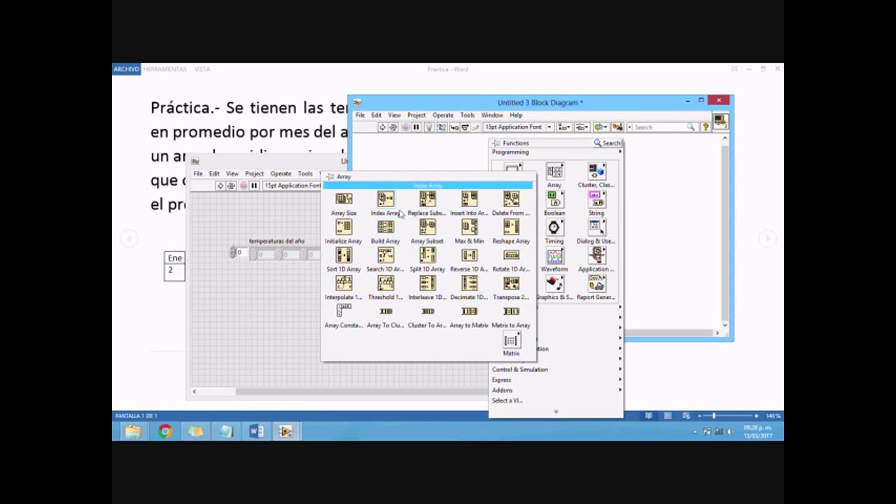 Tutorial como encontrar el promedio de un arreglo [Labview] - YouTube
