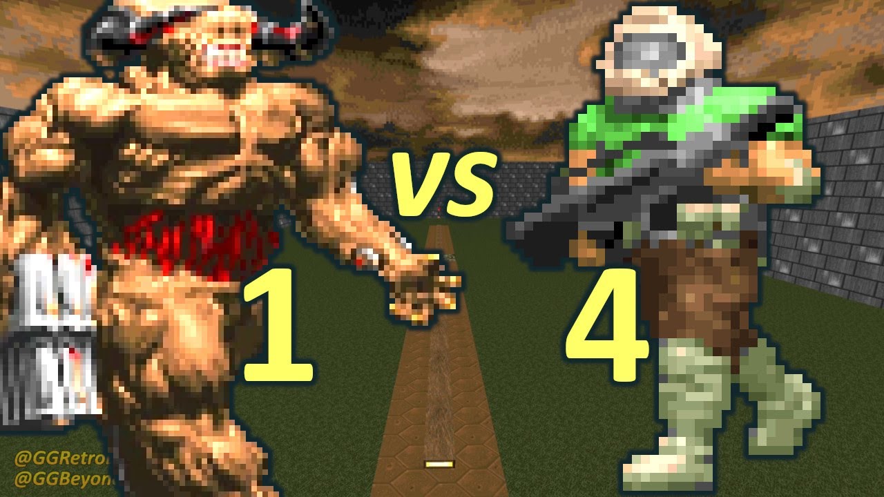 Cyberdemon vs 4 Doomguys - Doom Co-op Simulation - Doom Retro Battles ...