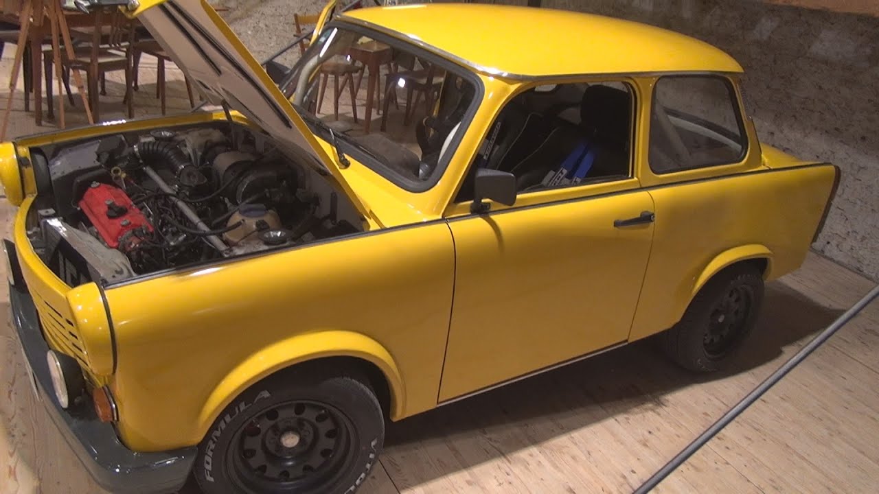 Trabant Yellow Tuned with Volkswagen engine Exterior and Interior - YouTube