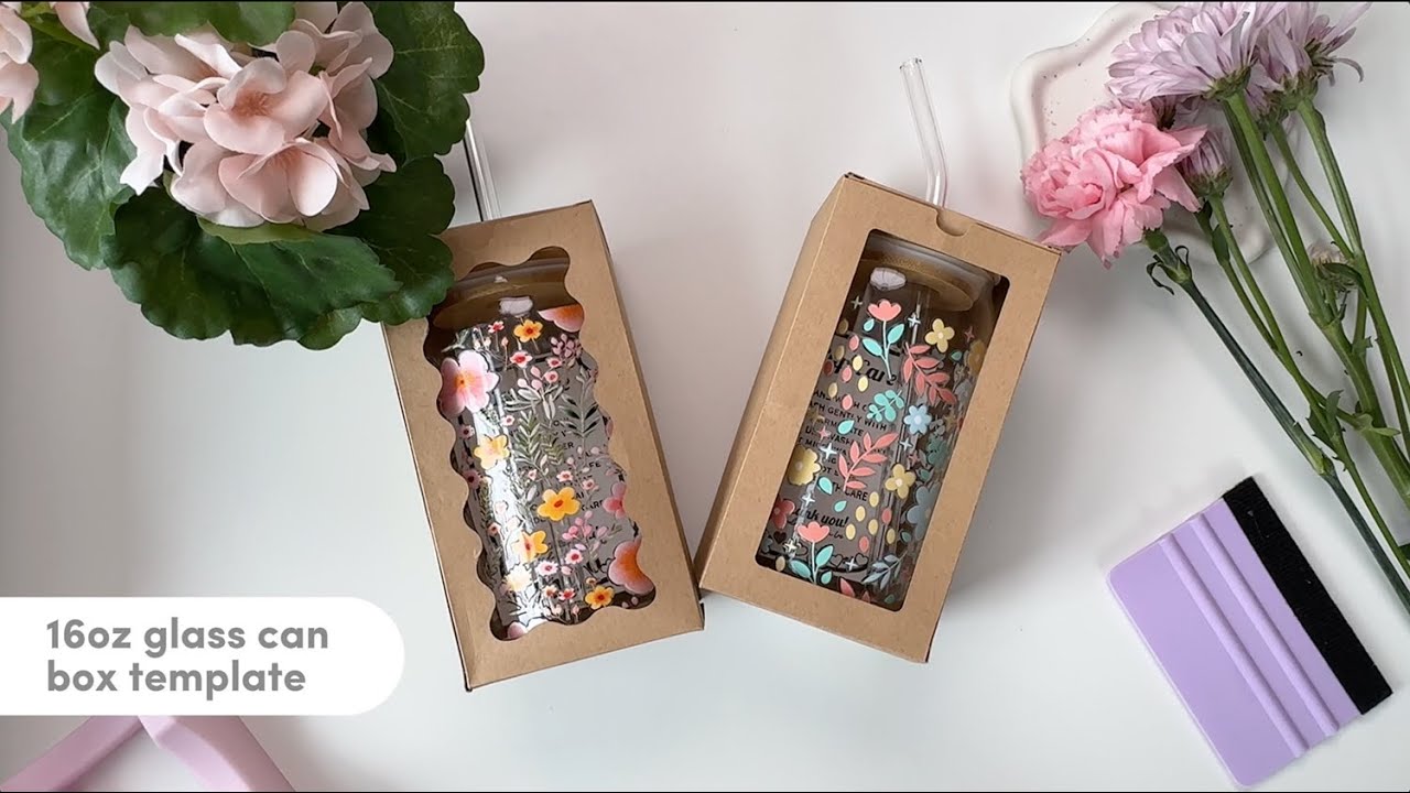 16oz Libbey glass can box template | Cricut tutorial for window box ...