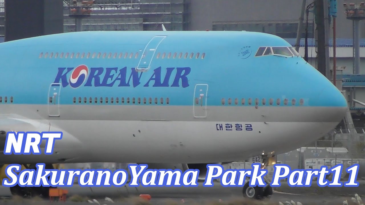 Take off from Narita Airport(NRT) Plane Spotting at Sakura no Yama Park ...