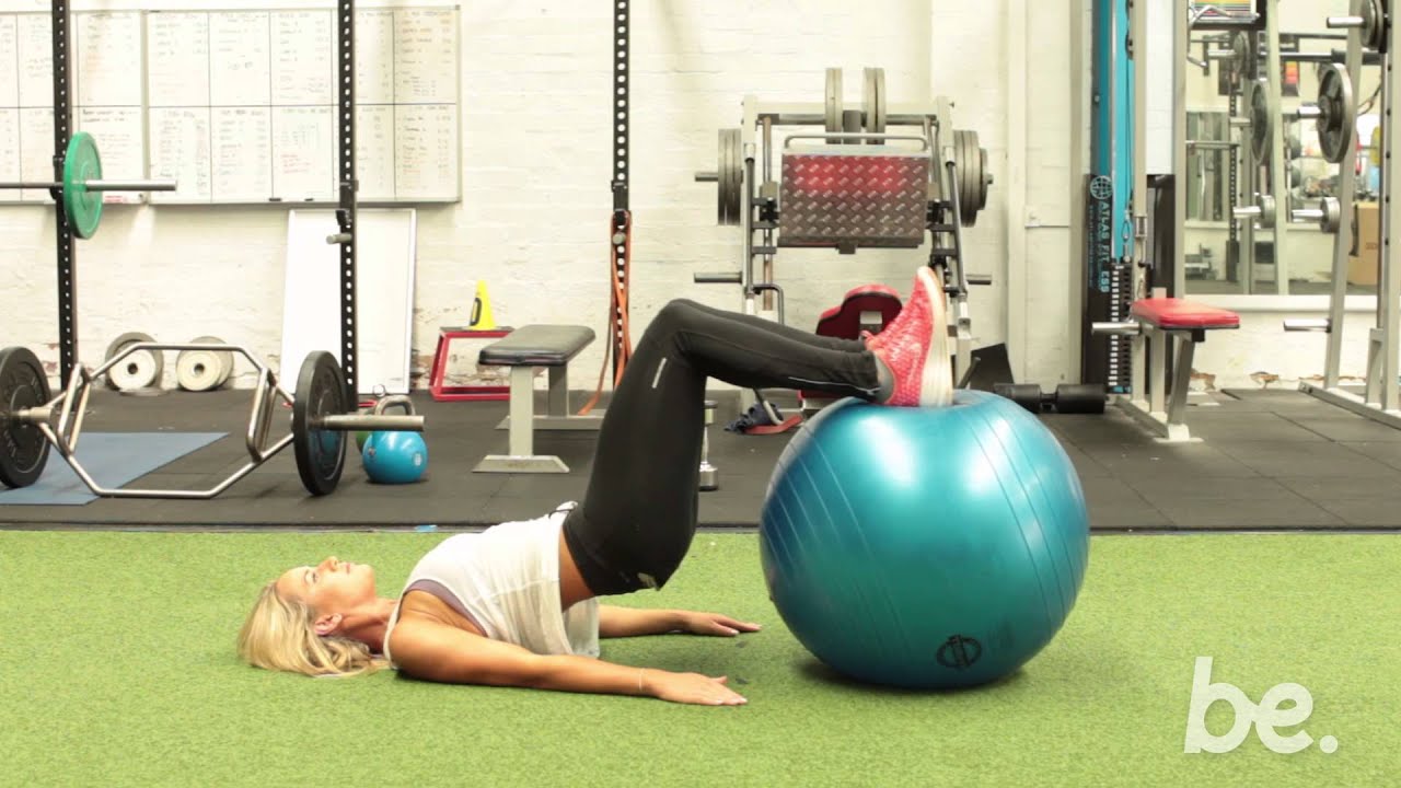 How to do fitball leg curls - YouTube