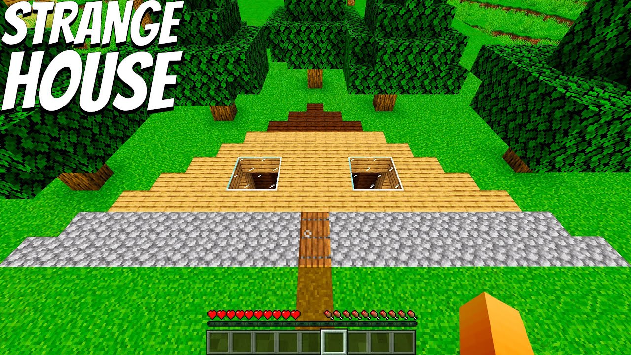 What's INSIDE the STRANGE TRIANGLE HOUSE in Minecraft ? I found a NEW ...